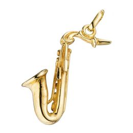 Jobo Kettenanhänger Anhänger Saxophon, 925 Silber vergoldet, goldfarben