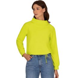 TRIGEMA Sweatshirt &raquo;Sweatshirt mit modischem Kragen&laquo; powergreen XL XL Leichte Sweat-Qualit&auml;t
