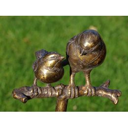 IDYL Dekofigur IDYL Bronze-Skulptur 1 Amsel und 1 Spatz auf Ast