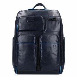 Piquadro Blue Square Revamp Rucksack RFID Leder 42 cm Laptopfach night blue