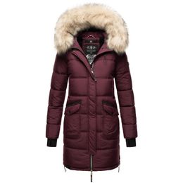 Marikoo Damen Winter Parka Steppmantel mit Abnehmbarem Kunstfellkragen Chaskaa