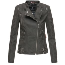 Marikoo Damen Designer &Uuml;bergangs Bikerjacke Kunstlederjacke Akikoo