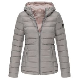 Marikoo Damen modische Steppjacke Übergangsjacke mit großer Kapuze Lucy