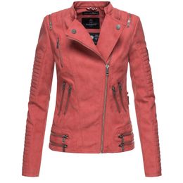Marikoo Damen Designer &Uuml;bergangs Bikerjacke Kunstlederjacke Akikoo