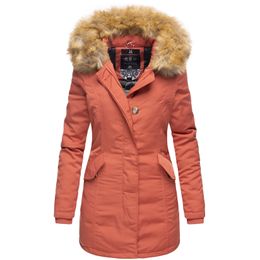 Marikoo Damen edler Wintermantel Parka mit Kunstfellkapuze Karmaa