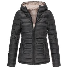 Marikoo Damen modische Steppjacke &Uuml;bergangsjacke mit gro&szlig;er Kapuze Lucy