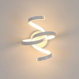 Goeco - led Wandleuchte Moderne Spiralform Wandlampe Warmweiß 3000K Für Schlafzimmer, Wohnzimmer, Flur, Diele Weiß