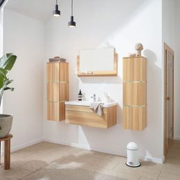 Home Deluxe - Badmöbel-Set - wangerooge big Holz - X-Large - inkl. Waschbecken und komplettem Zubehör - Breite Waschbecken: ca. 80 cm i
