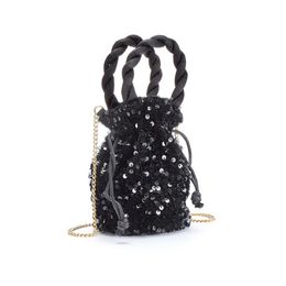 Vivance Handtasche 'Minibag' schwarz Gr. für Damen. Mit Zierkette, Pailletten