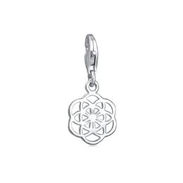 NENALINA Charm-Einhänger Anhänger Blume des Lebens Ornament 925 Silber, silberfarben