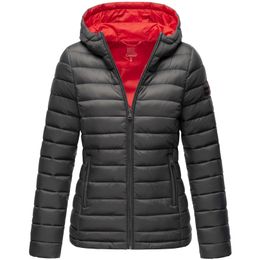 Marikoo Damen modische Steppjacke Übergangsjacke mit großer Kapuze Lucy