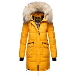 Marikoo Damen Winter Parka Steppmantel mit Abnehmbarem Kunstfellkragen Chaskaa