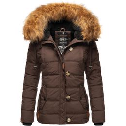 Navahoo Damen Stylische Winterjacke Steppjacke mit Kunstpelz Kapuze Zoja