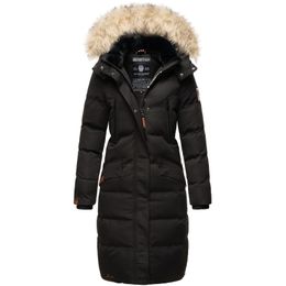 Marikoo Damen langer Winterjacke Stepp Parka mit abnehmbarer Kapuze Schneesternchen