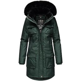 Navahoo Damen Wintermantel Parka mit abnehmbarer Kapuze und Einkaufstasche Tiniis