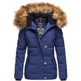 Navahoo Damen Stylische Winterjacke Steppjacke mit Kunstpelz Kapuze Zoja