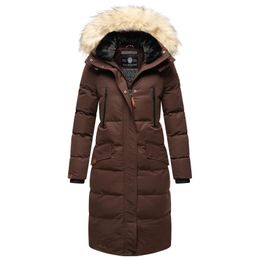 Marikoo Damen langer Winterjacke Stepp Parka mit abnehmbarer Kapuze Schneesternchen