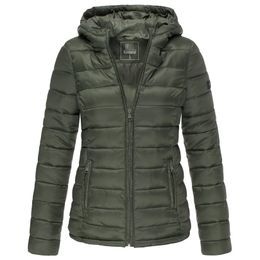 Marikoo Damen modische Steppjacke Übergangsjacke mit großer Kapuze Lucy