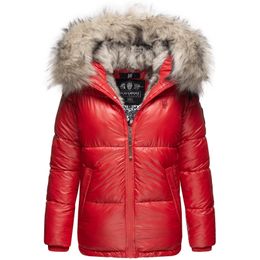 Navahoo Damen Winterjacke Warm Gefütterte Steppjacke mit Kunstfellkapuze Tikunaa