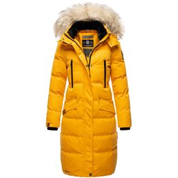 Marikoo Damen langer Winterjacke Stepp Parka mit abnehmbarer Kapuze Schneesternchen