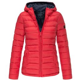 Marikoo Damen modische Steppjacke Übergangsjacke mit großer Kapuze Lucy