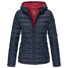 Marikoo Damen modische Steppjacke Übergangsjacke mit großer Kapuze Lucy