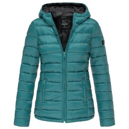 Marikoo Damen modische Steppjacke Übergangsjacke mit großer Kapuze Lucy