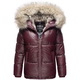 Navahoo Damen Winterjacke Warm Gefütterte Steppjacke mit Kunstfellkapuze Tikunaa