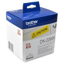 Brother PT Etiketten DK22606 gelb 62mm x 15,24m Rolle