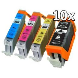 10 Ampertec Tinten ersetzt PGI-550XL CLI-551XL C M Y 4-farbig