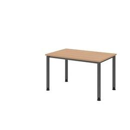 Hammerbacher HS12 höhenverstellbarer Schreibtisch eiche rechteckig, 4-Fuß-Gestell grau 120,0 x 80,0 cm