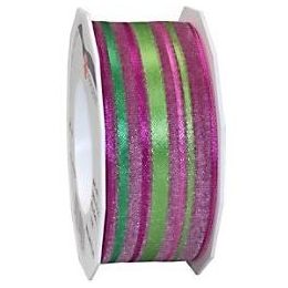 PRÄSENT PRAESENT Organza 5694020-606 Grün, Magenta 40 mm x 20 m 2 Stück