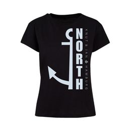 F4NT4STIC T-Shirt 'North Anker' Damen Gr&ouml;&szlig;e L schwarz / wei&szlig;