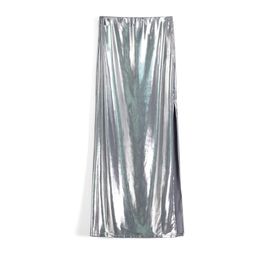 Bershka Skirt female Silver size XL