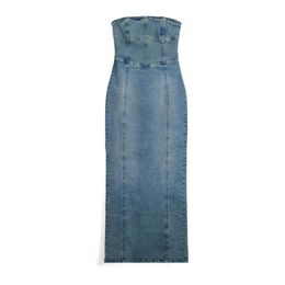 Bershka Kleid Damen Größe 36 blue denim Winterkleid