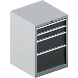 Schäfer Shop Schäfer Shop Pure Schubladenschrank 27-27, 4 Schubl., bis 200 kg, B 564 x T 572 x H 800 mm, anthrazitgrau/weißaluminium