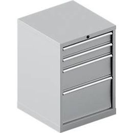 Schäfer Shop Schäfer Shop Pure Schubladenschrank 27-27, 4 Schubl., bis 200 kg, B 564 x T 572 x H 800 mm, weißaluminium/weißaluminium