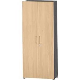 Schäfer Shop Schäfer Shop Select Schrank Start Off, 6 OH, abschließbar, B 800 x T 420 x H 2240 mm, Holz, graphit/ahorn