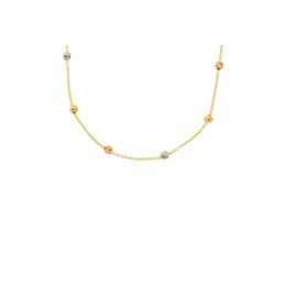 Stella-Jewellery Collier 585er Gold Collierkette mit Kugeln Tricolor (inkl. Etui)
