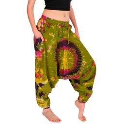 Kunst und Magie Haremshose Bunte Tie Dye Batik Damen Yoga Freizeit Haremshose Wellnesshose Goa