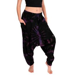 Kunst und Magie Haremshose Bunte Tie Dye Batik Damen Yoga Freizeit Haremshose Wellnesshose Goa