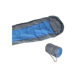 BURI Mumienschlafsack Schlafsack blau Mumienschlafsack +Tasche Deckenschlafsack Camping Zelt