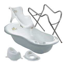 Maltex Babybadewanne WAL Silbergrau Set 4-tlg + Gestell Grau