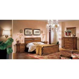 JVmoebel Schlafzimmer-Set Schlafzimmer Set Bett 2x Nachttische 5tlg. Italienische Möbel Luxus