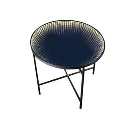 MARELIDA Gartentisch LED Tisch rund Endlos Optik Infinity Spiegeltisch Beistelltisch 49cm