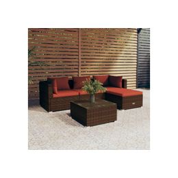 vidaXL Gartenlounge-Set, braun|rot