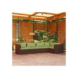 vidaXL Gartenlounge-Set, braun|grün