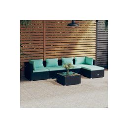 vidaXL Gartenlounge-Set, blau|schwarz