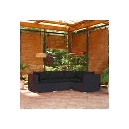 vidaXL Gartenlounge-Set, schwarz