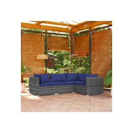 vidaXL Gartenlounge-Set, blau|grau